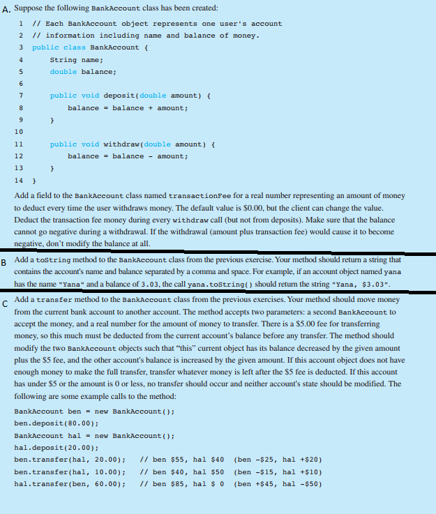 Solved I need help recoding my code. It is in java. For the | Chegg.com