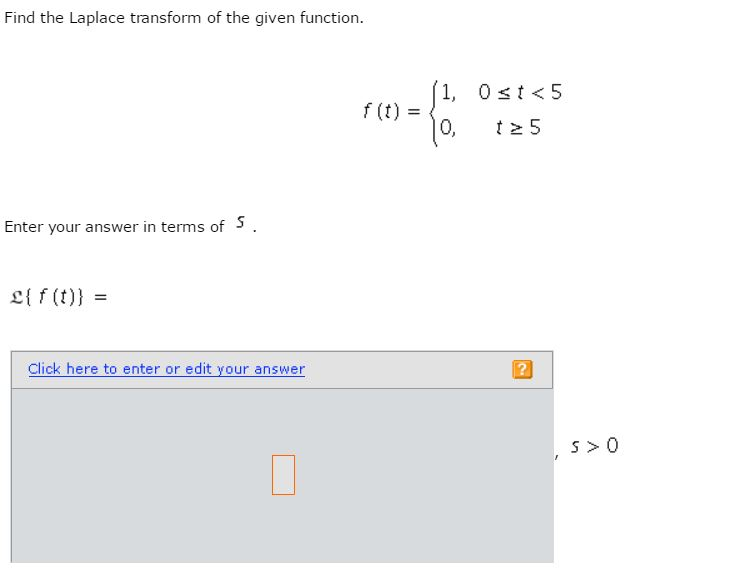 Solved Find the Laplace transform of the given function. | Chegg.com