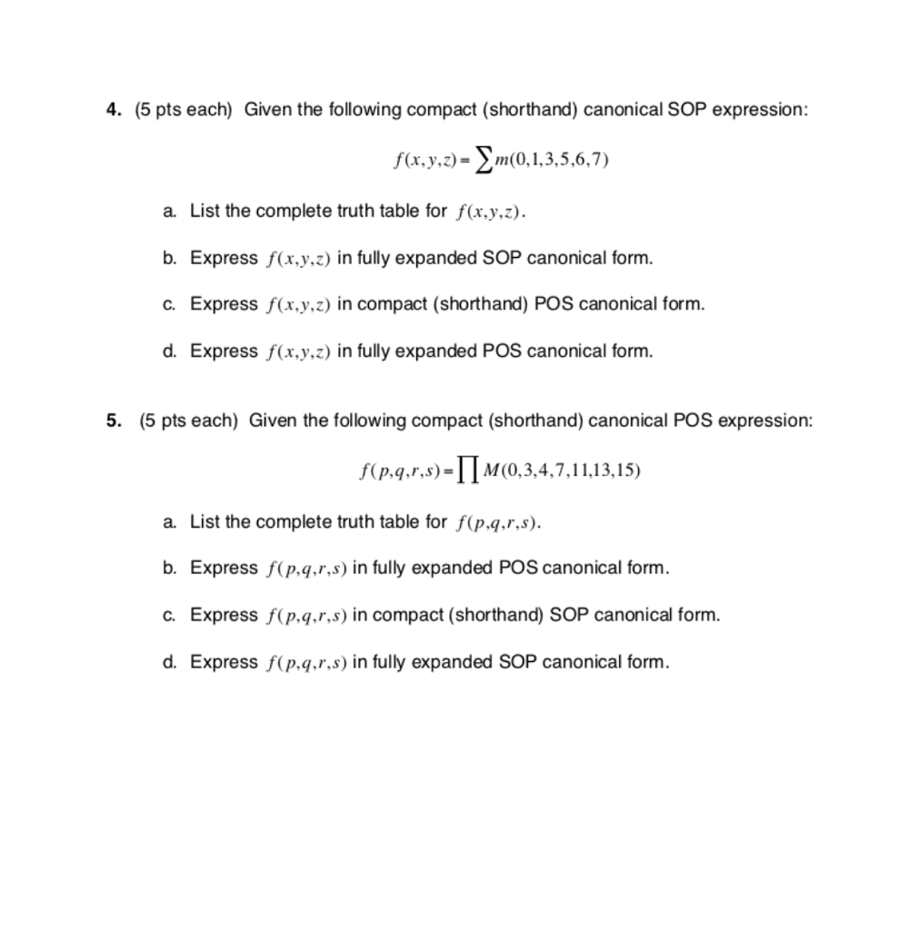 Solved 1 10 Pts Each Use The Boolean Postulates And