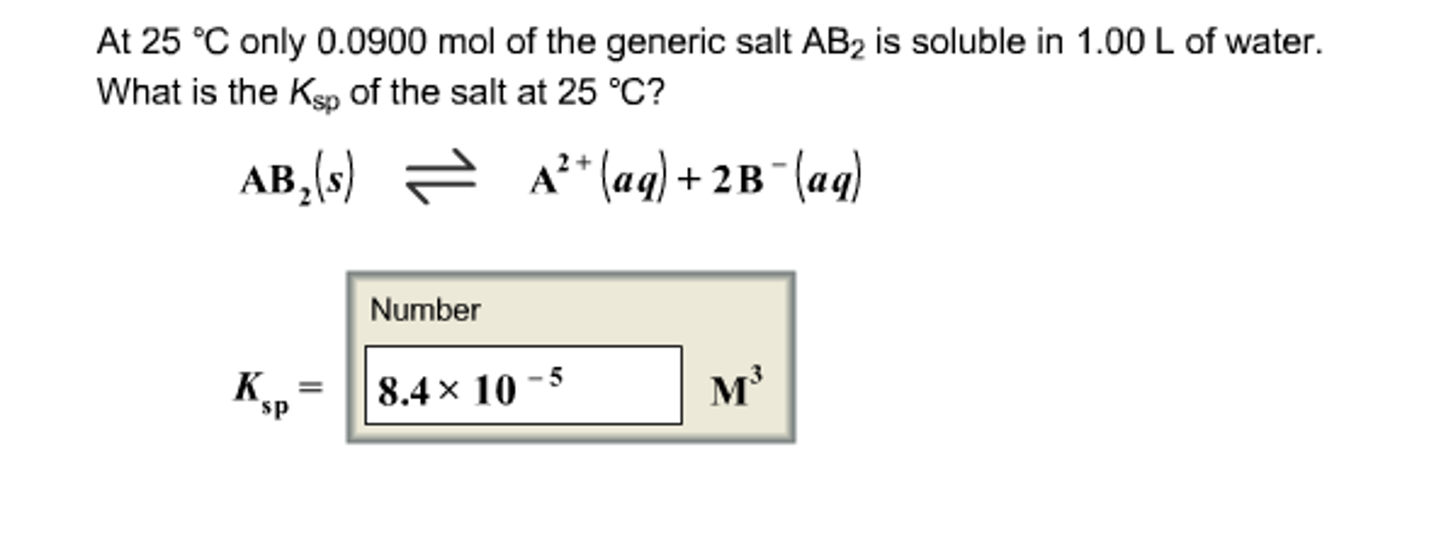 Solved At 25 degree C only 0.0900 mol of the generic salt | Chegg.com