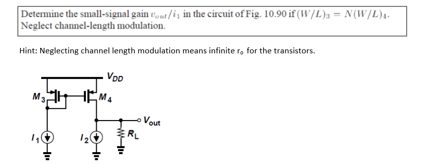 Solved Determine the small-signal gain i uli in the circuit | Chegg.com