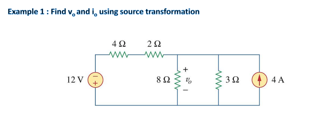 Solved Find v_o and i_o using source transformation | Chegg.com