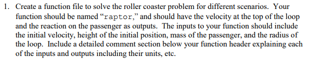 Solved No Figure: 14 PO90-091 The Raptor is an outside loop | Chegg.com