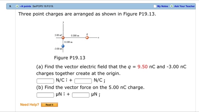 Solved Three point charges are arranged as shown in Figure | Chegg.com