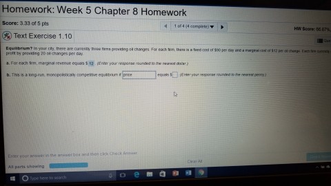 Homework: Week 5 Chapter 8 Homework score: 3.33 of 5 | Chegg.com