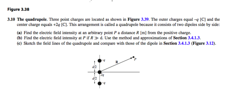 Solved Figure 3.38 3.10 The quadrupole. Three point charges | Chegg.com