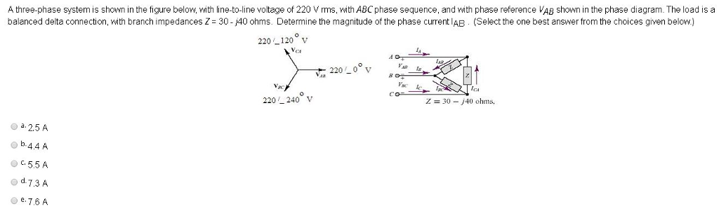 Solved A three-phase system is shown in the figure below, | Chegg.com