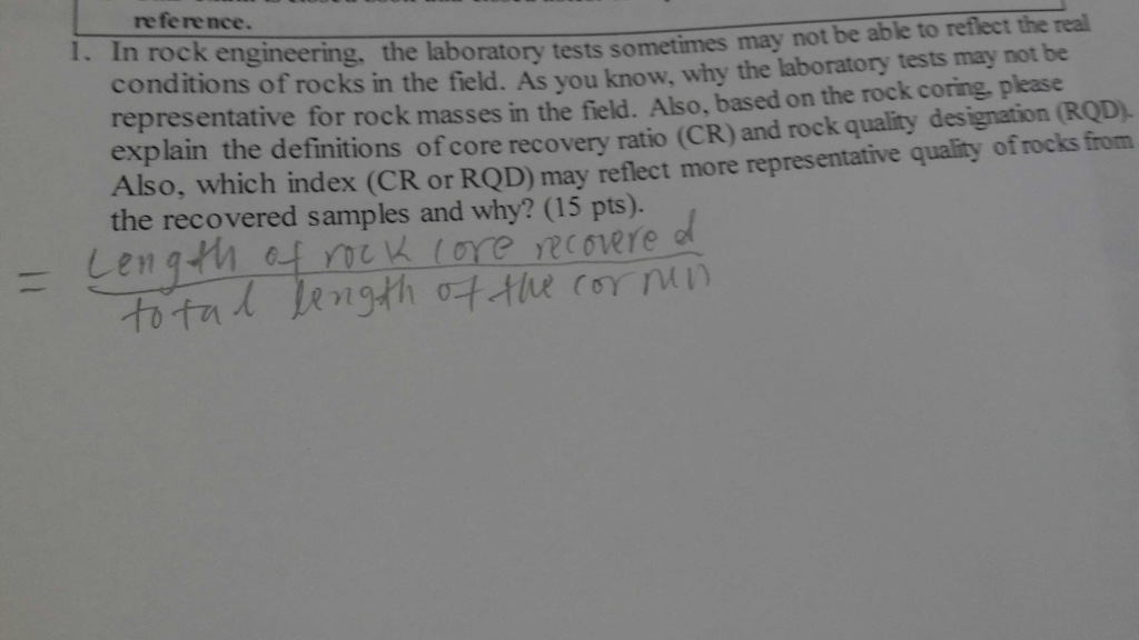 Solved In rock engineering, the laboratory tests sometimes | Chegg.com