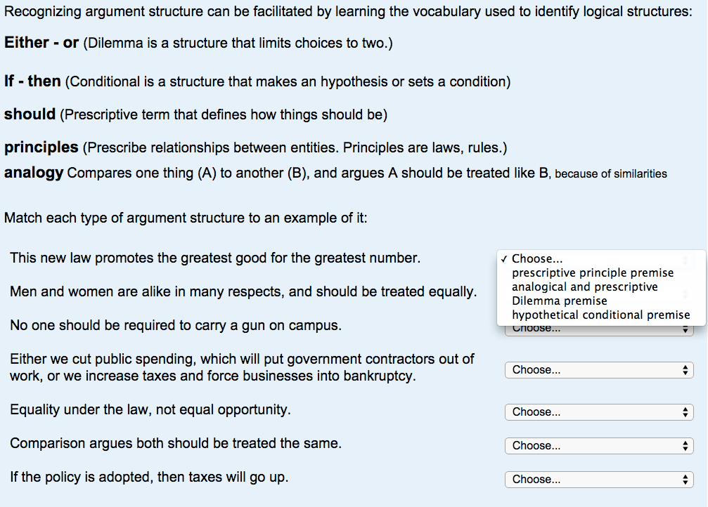 Solved Recognizing argument structure can be facilitated by | Chegg.com