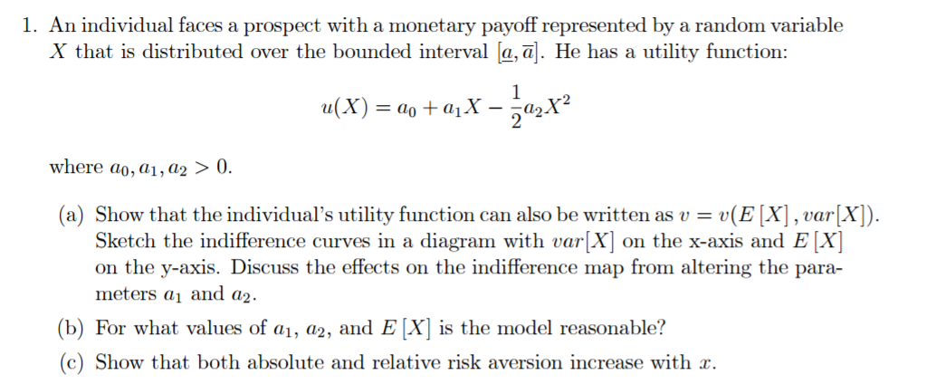 Solved An individual faces a prospect with a monetary payoff | Chegg.com