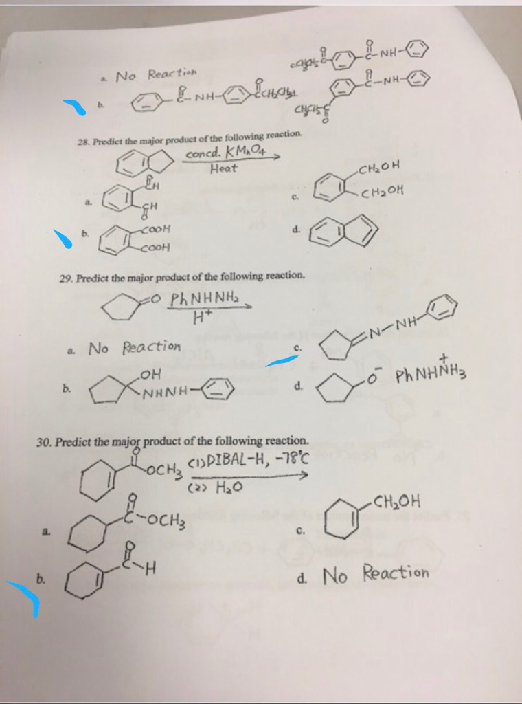 Solved NH- No Reaction 28. Predict the major product of the | Chegg.com