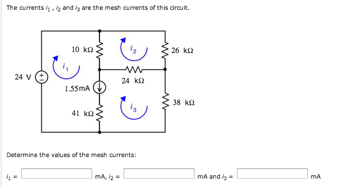 Solved The currents i1, i2 and i3 are the mesh currents of | Chegg.com