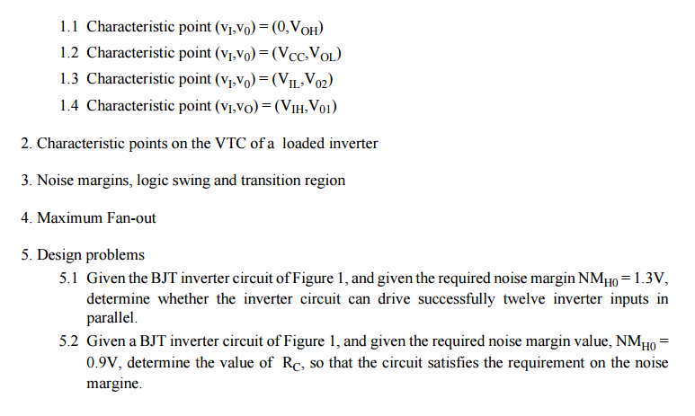 BJT Inverter VTC Electrical model of a bipolar | Chegg.com