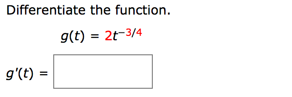 Solved Differentiate the function. g(x) = x2(1-5x) g'(x) = | Chegg.com