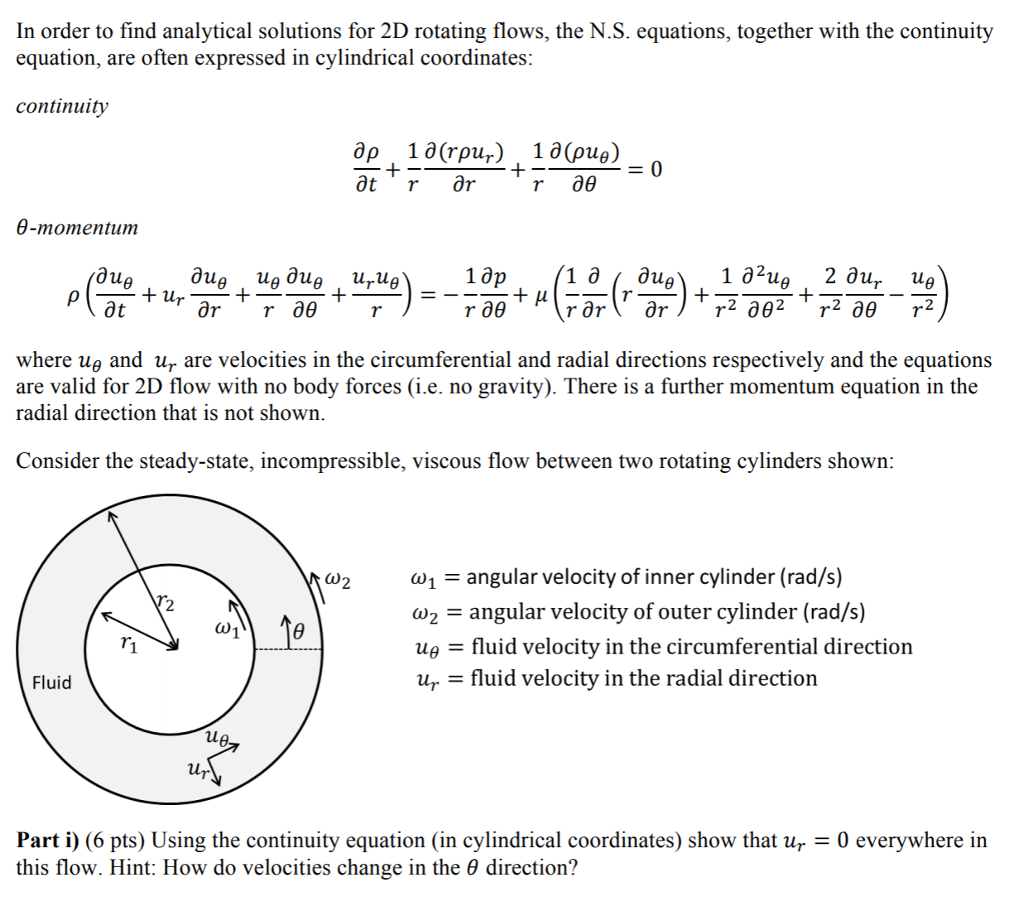 In order to find analytical solutions for 2D rotating | Chegg.com