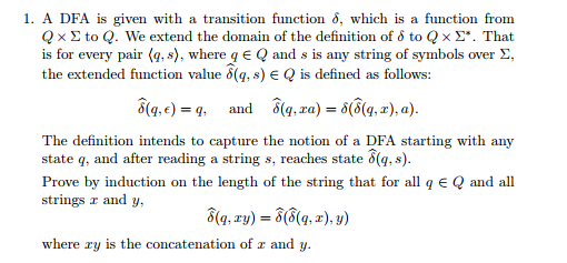 Solved A DFA is given with a transition function delta, | Chegg.com