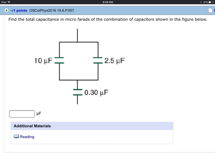Solved Find the total capacitance in micro farads of the | Chegg.com