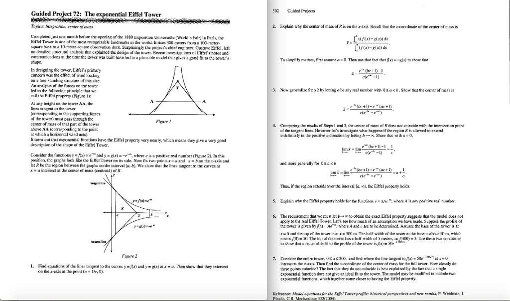 Solved Guided Project 72: The exponential Eiffel Tower If | Chegg.com