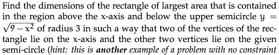 Solved Find the dimensions of the rectangle of largest area | Chegg.com