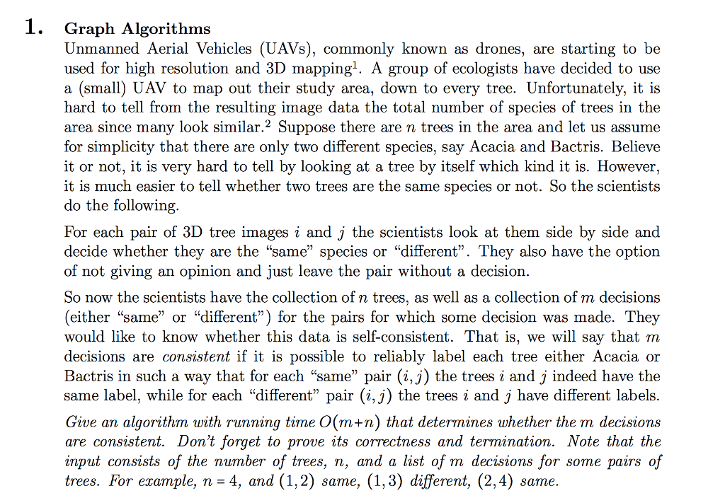 1. Graph Algorithms Unmanned Aerial Vehicles (UAVs), | Chegg.com