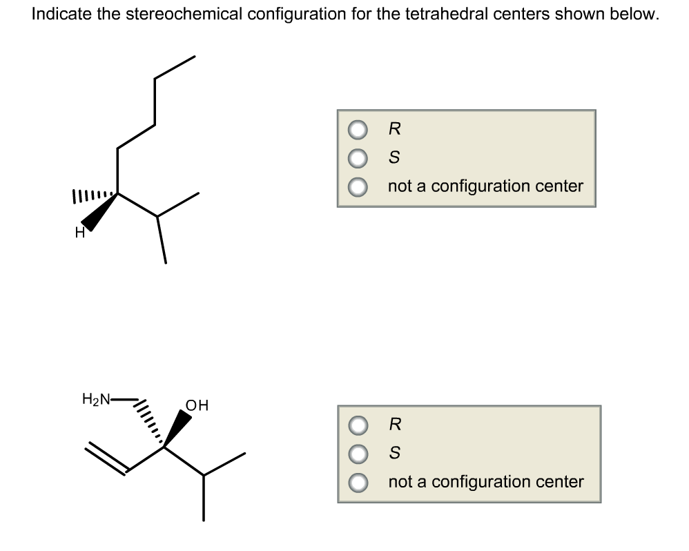 Solved Indicate the stereochemical configuration for the | Chegg.com