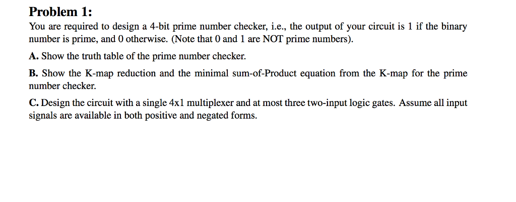 Solved You are required to design a 4-bit prime number | Chegg.com