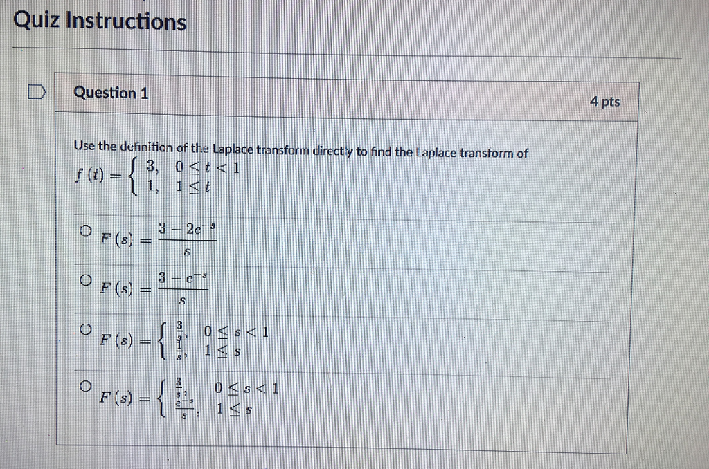 Solved Use the definition of the Laplace transform directly | Chegg.com