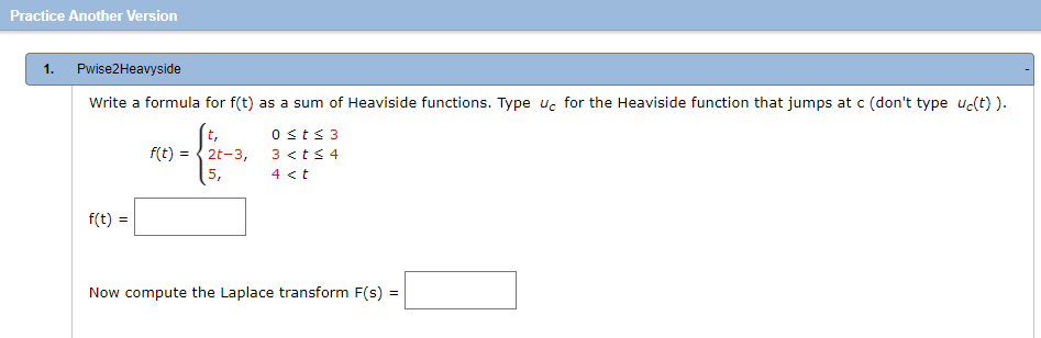 Solved Practice Another Version 1. Pwise2Heavyside Write a | Chegg.com