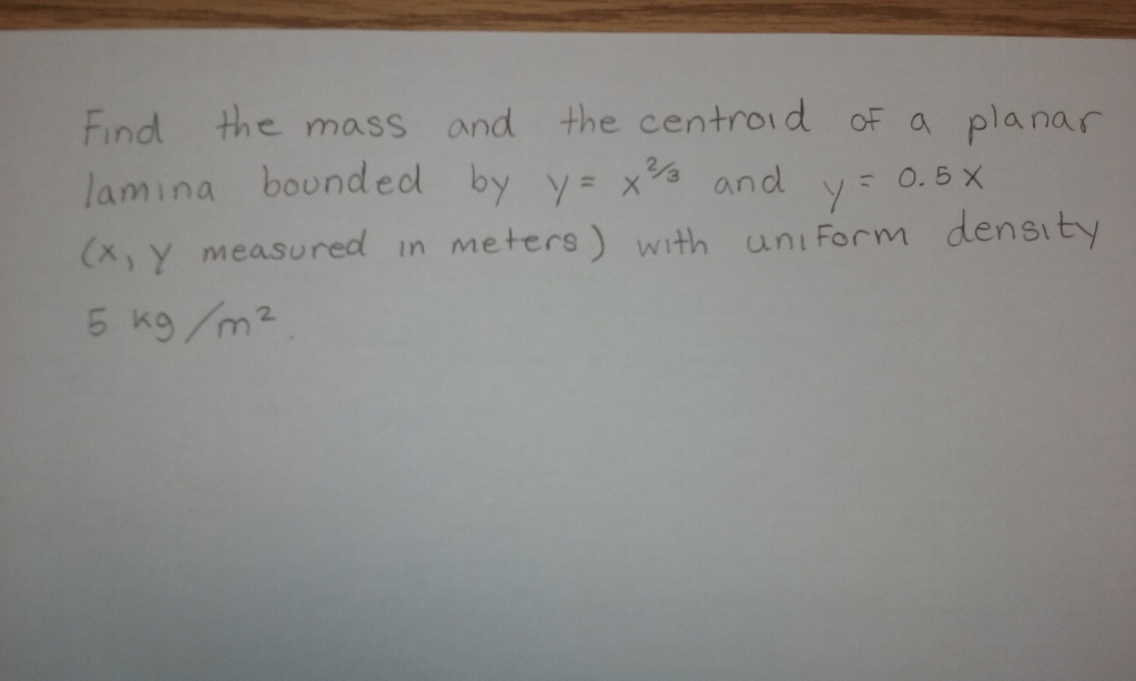 Solved Find the mass and the centroid of a planar lamina | Chegg.com