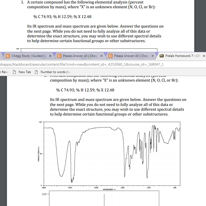 1. A certain compound has the following elemental | Chegg.com