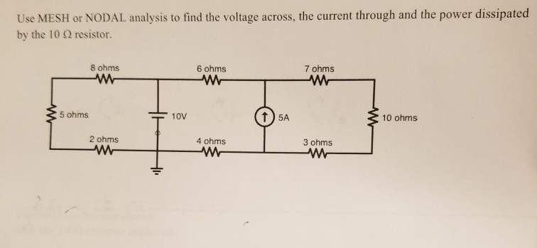 Solved Use MESH or NODAL analysis to find the voltage | Chegg.com