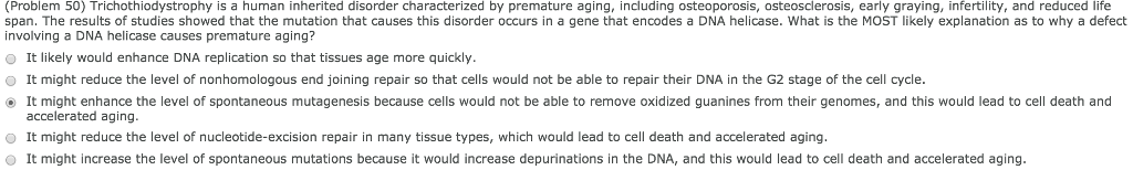 Solved Trichothiodystrophy is a human inherited disorder | Chegg.com