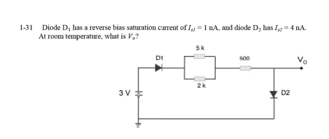 Solved Diode D1 has a reverse bias saturation current of Is1 | Chegg.com