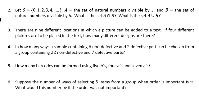 Solved Let S = {0,1,2,3,4,....} A = the set of natural | Chegg.com