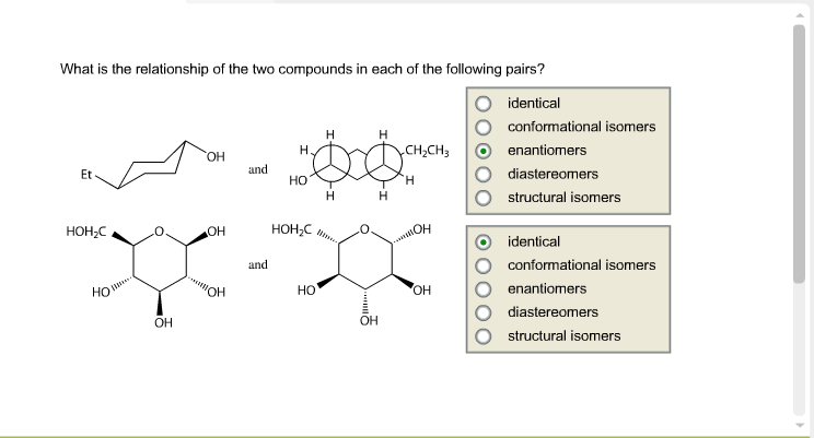 Solved What is the relationship of the two compounds in each | Chegg.com