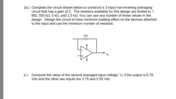 Solved Complete the circuit shown below to construct a 3 | Chegg.com