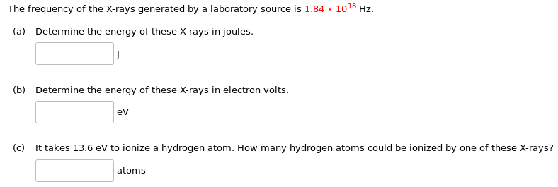 Solved The frequency of the X-rays generated by a laboratory | Chegg.com