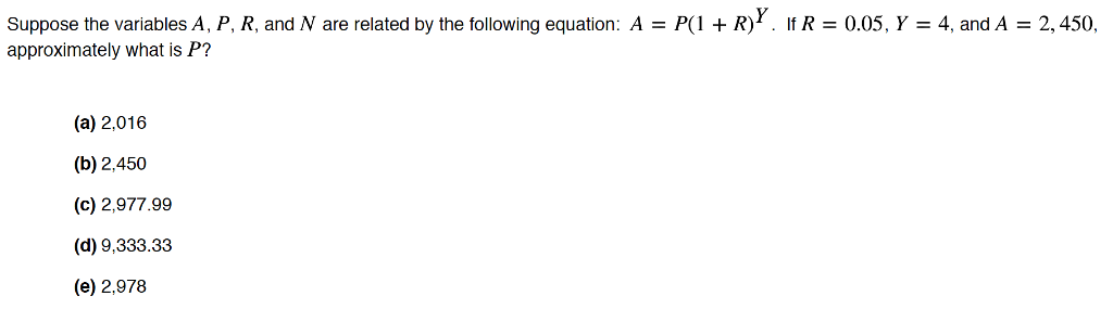 Solved Suppose The Variables A P R And N Are Related By Chegg solved-suppose-the-variables-a-p-r-and-n-are-related-by-chegg
