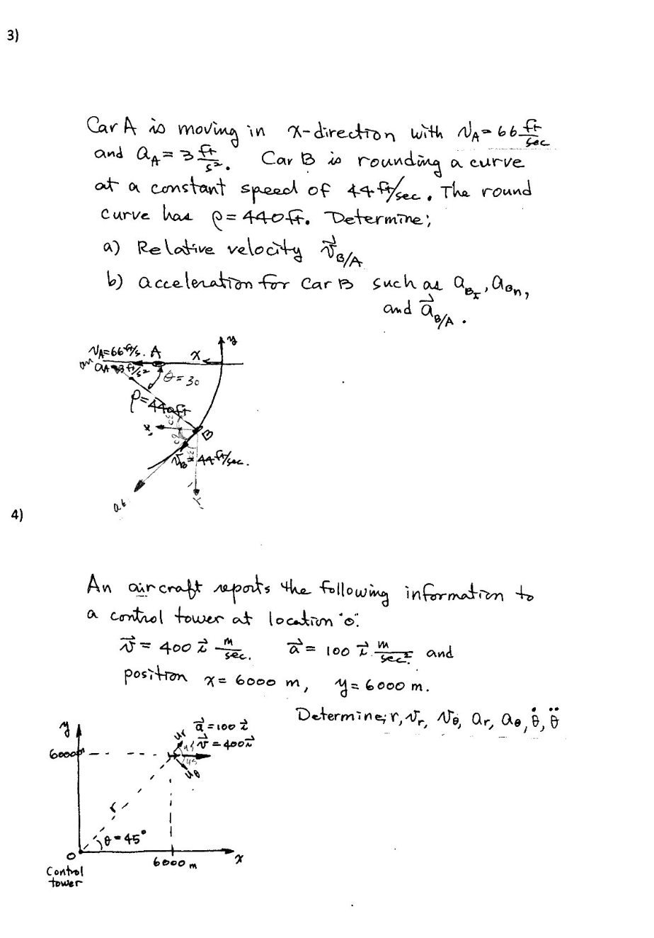 Car A is moving in x-direction with v_A = 66 dt/sec | Chegg.com