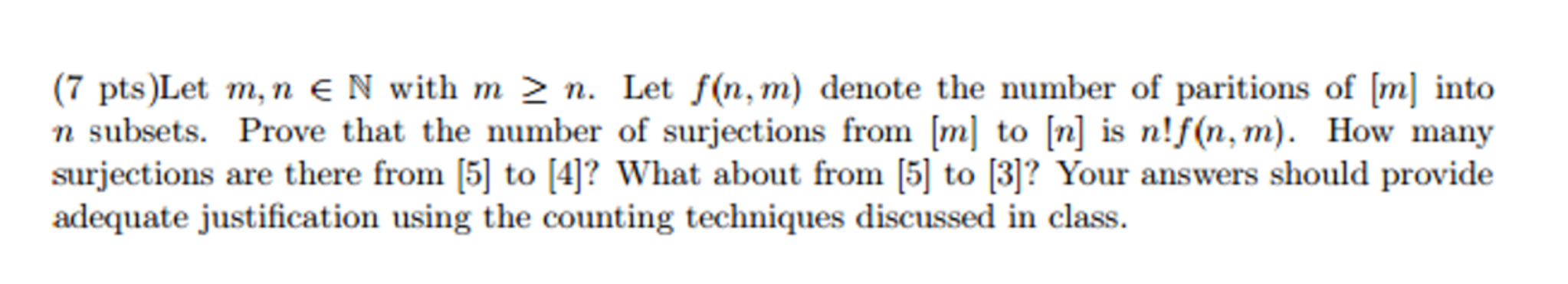 Solved Let m, n Epsilon N with m Greater-Than Or Equal To n. | Chegg.com Solved Let m, n Epsilon N with m Greater-Than Or Equal To n. | Chegg.com