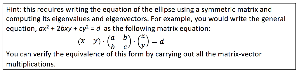 Solved Consider an ellipse defined by the equation 5x 4xy | Chegg.com
