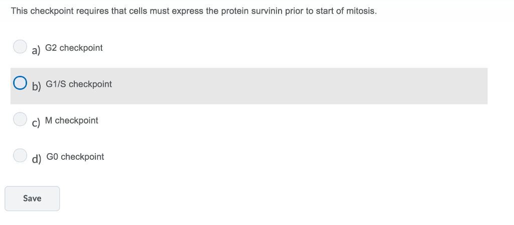 Solved This checkpoint requires that cells must express the | Chegg.com