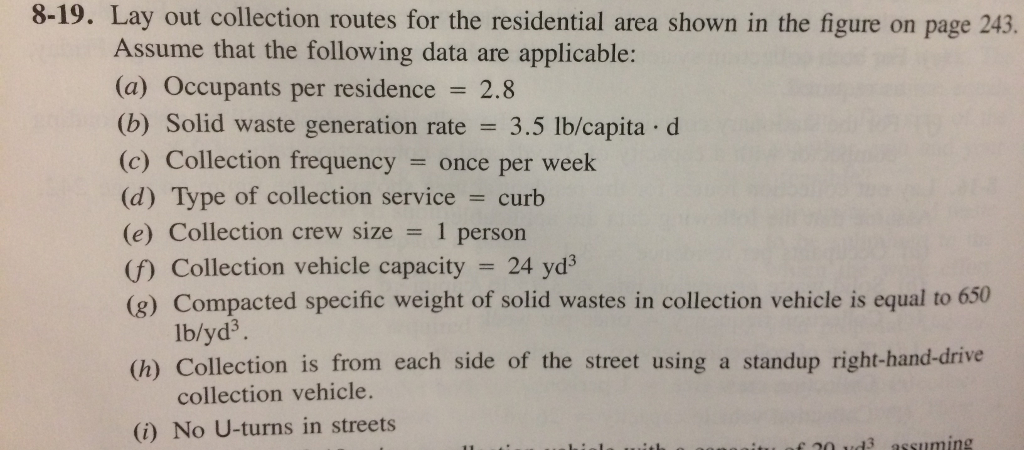 8-19. Lay out collection routes for the residential | Chegg.com