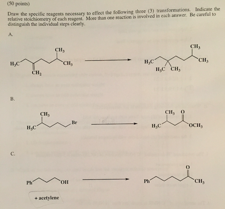 Solved Draw the specific relative necessary to effect the | Chegg.com