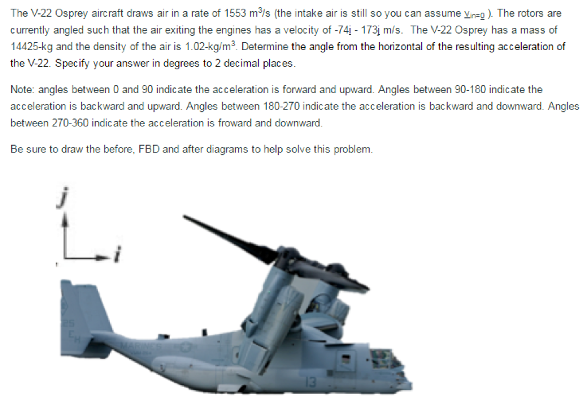 The V-22 Osprey aircraft draws air in a rate of 1553 | Chegg.com