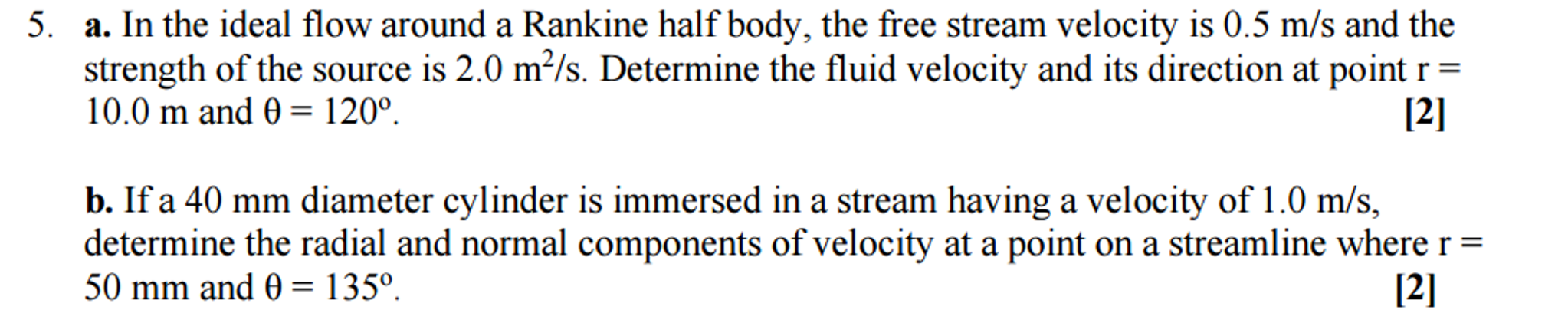 Solved In the ideal flow around a Rankine half body, the | Chegg.com