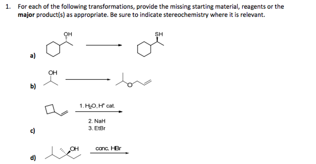 Solved For each of the following transformations, provide | Chegg.com