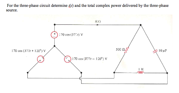 Solved For the three-phase circuit determine (o) and the | Chegg.com