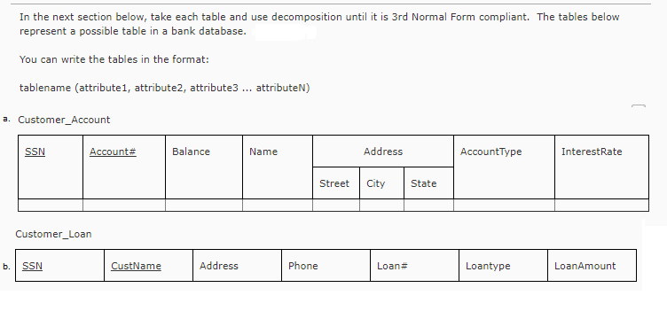 Solved In the next section below, take each table and use | Chegg.com