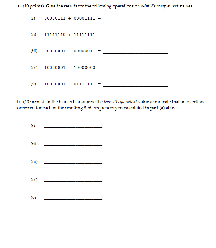 Solved Give the results for the following operations on | Chegg.com